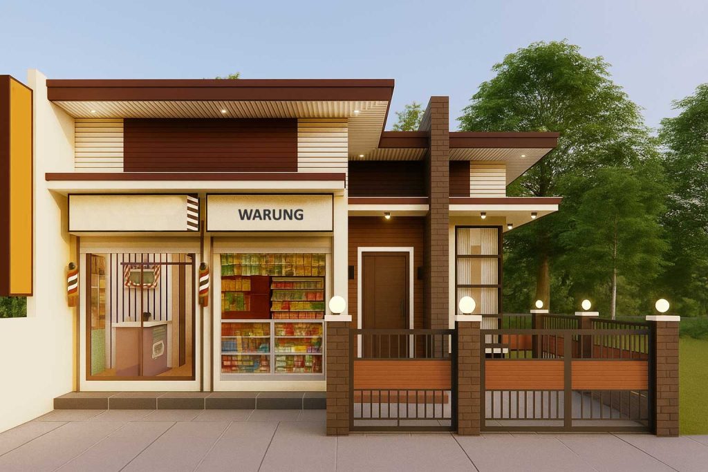 Desain Rumah Plus Warung Sederhana