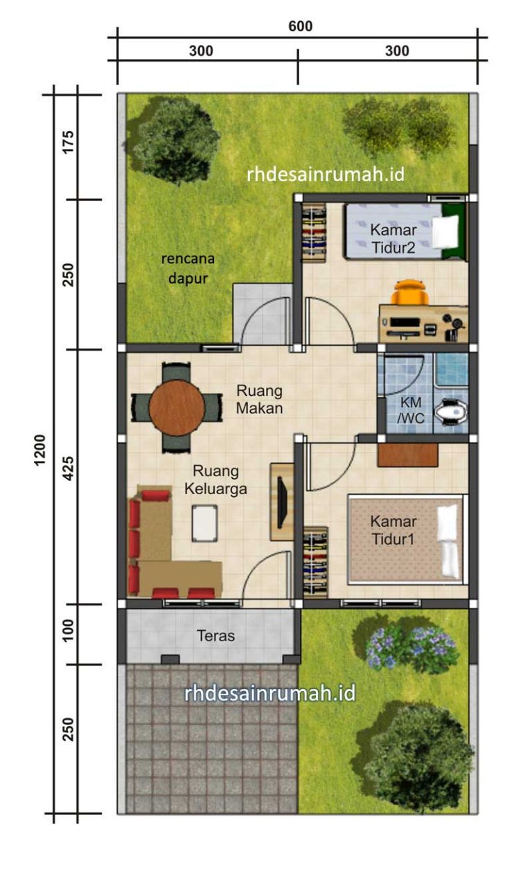 Desain Rumah 6x12 1 Lantai