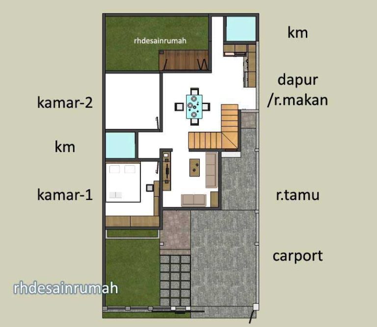 Desain Rumah 8x12 Modern Sederhana